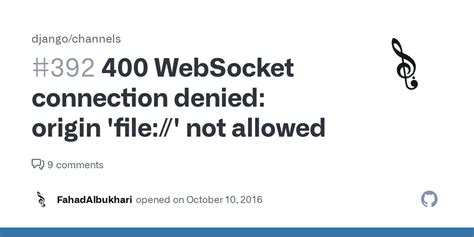 400 Websocket Connection Denied Origin File Not Allowed · Issue