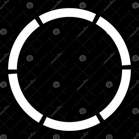 6 part section segmented circle abstract dashed lines circular