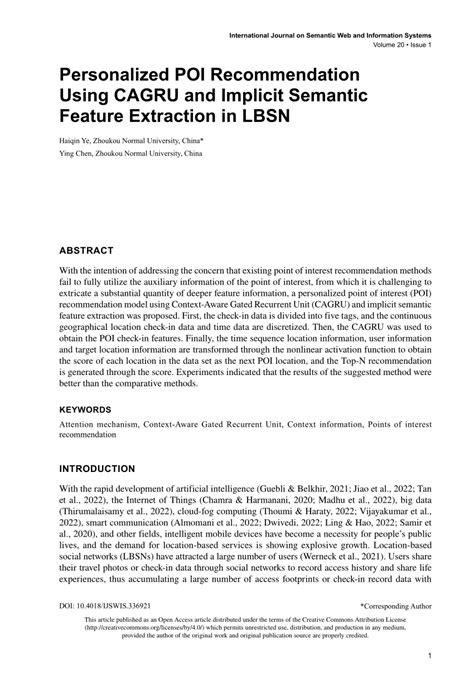 Pdf Personalized Poi Recommendation Using Cagru And Implicit Semantic