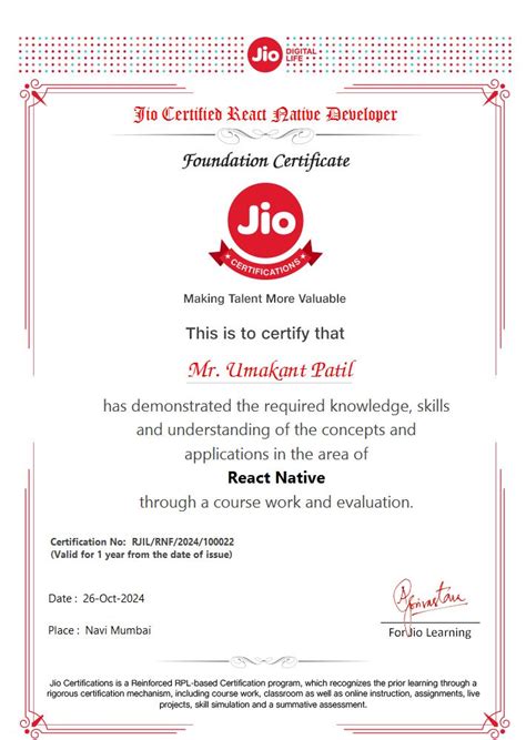 Reactnative Mobiledevelopment Certification Jio Crossplatformapps