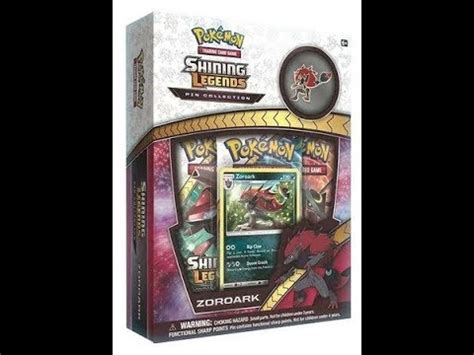 Opening Zoroark Pin Collection Box 3 Shining Legends Packs 2 GX