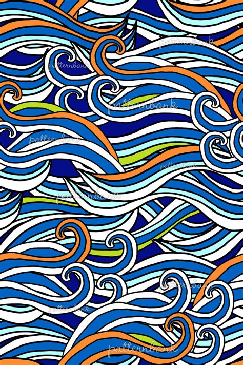 Seamless Circular Blue Waves By Chenpei Seamless Repeat Royalty Free