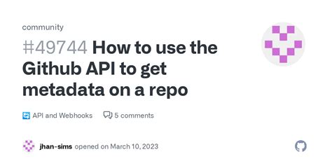 How To Use The Github API To Get Metadata On A Repo Community
