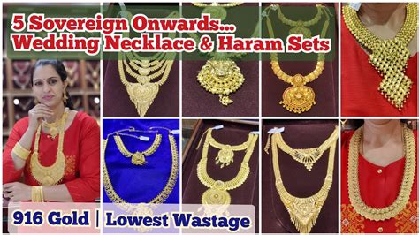 5 Sovereign Onwards Wedding Necklace Haram Sets Kasu Malai Mango