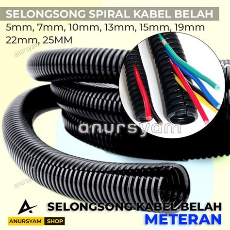 Jual Selongsong Spiral Kabel Belah 5mm 7mm 10mm 13mm 15mm 19mm 22mm