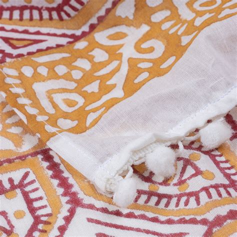 Handmade Printed Pure Cotton Stole For Women Dmaasa