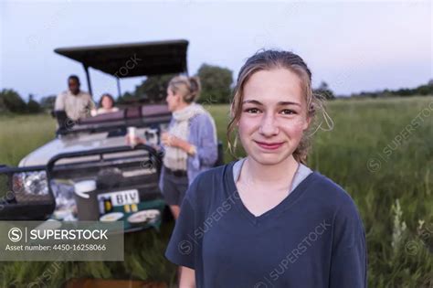 Portrait Of Thirteen Year Old Girl On Safari Botswana Superstock