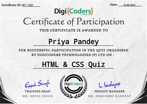 Priya Pandey On Linkedin Html And Css Quiz Organized By Digi Coders Technology Jay Kashyap