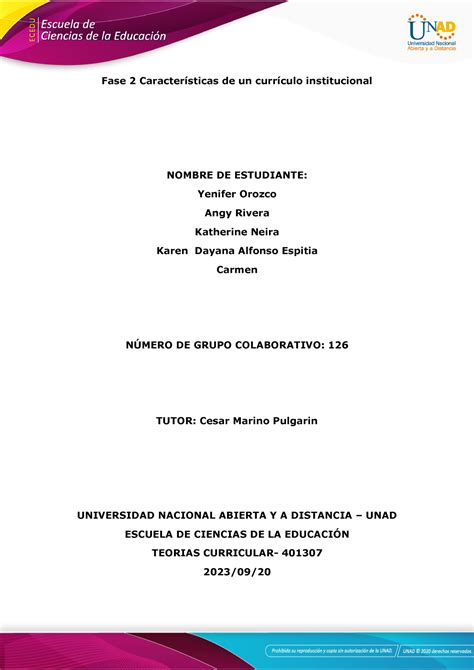Teorias Curriculares Trabajo Colaborativo Fase Características de un currículo