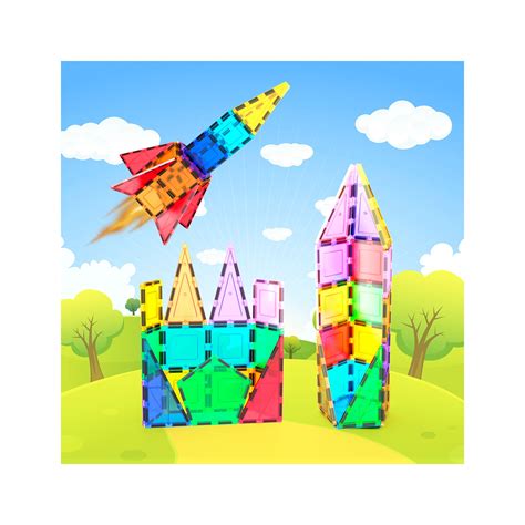 Picassotiles Magnetic Tile Rocket Ship Toy 32 Pieces · Picassotiles