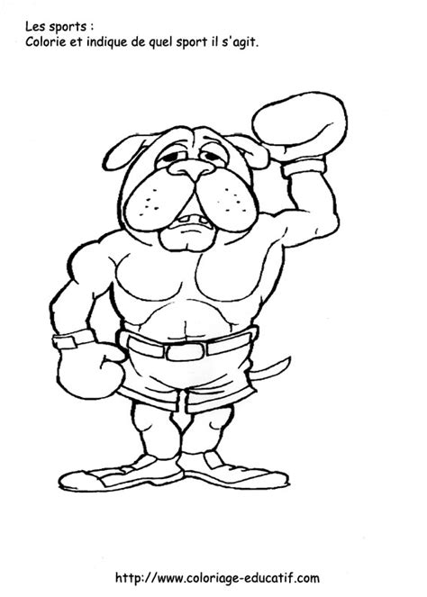Coloriage Boxe gratuit à imprimer