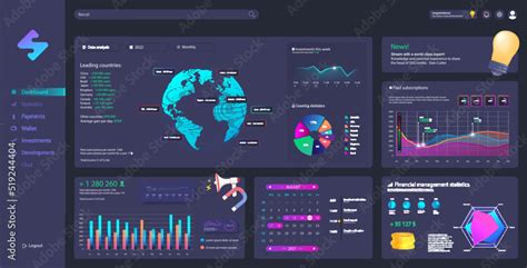Beautiful Dashboard Mockup With Ui Ux Kit And Illustrations Graphic