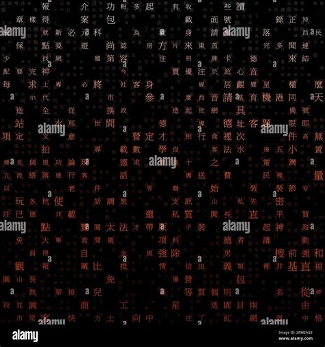 Letters Matrix Background Featuring Random Characters Of The Chinese