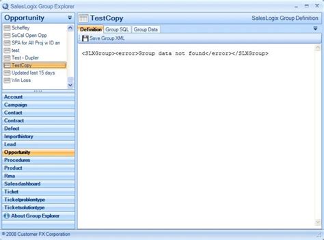 Unable To Open A Main View In The Saleslogix 75 Web Client Customer Fx