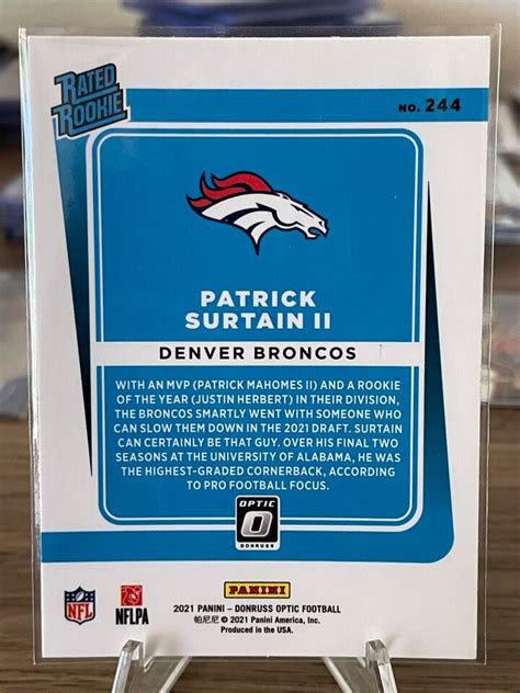 PATRICK SURTAIN II PANINI DONRUSS OPTIC RATED ROOKIE CARD BRONCOS RC EBay