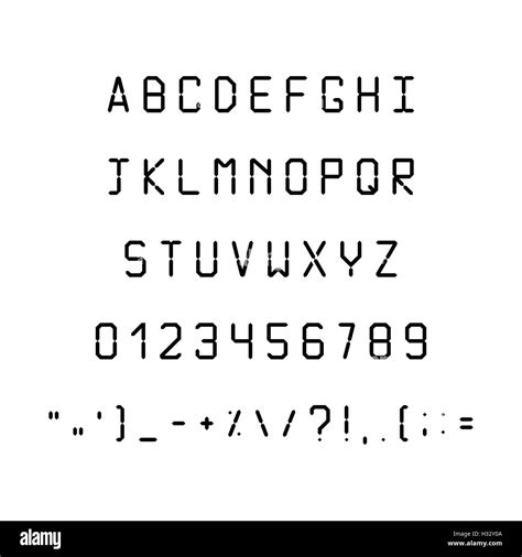 Printed Black Font Simple Letters And Symbols Stock Vector Image And Art