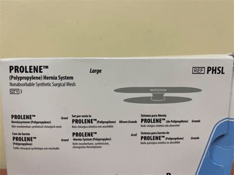 New Ethicon Phsl Prolene Hernia System Nonabsorbable Synthetic Surgical Mesh Disposables
