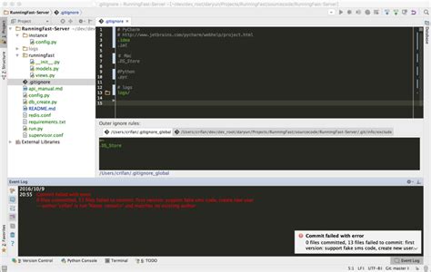 已解决PyCharm中git提交出错PyCharm author is not Name and matches no