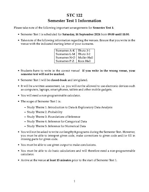 Stc 122 Semester Test 1 Information Stc 122 Semester Test 1