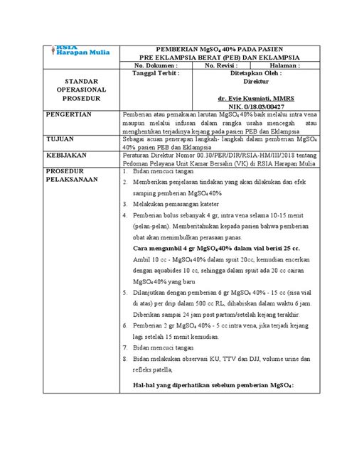 4 27 21 Sop 1 Pemberian Mgso4 Pdf