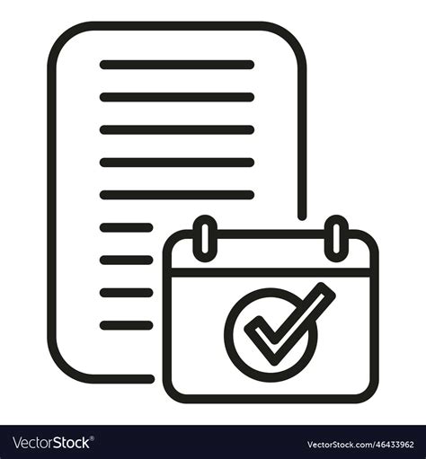 Calendar Report Icon Outline Document Data Vector Image