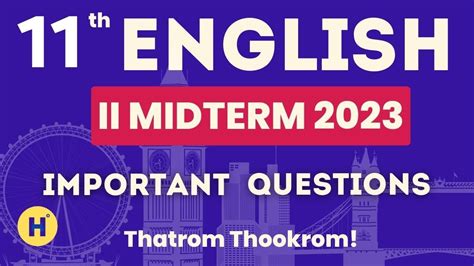 11th English Second Midterm Important Questions Half Yearly Exam 2023