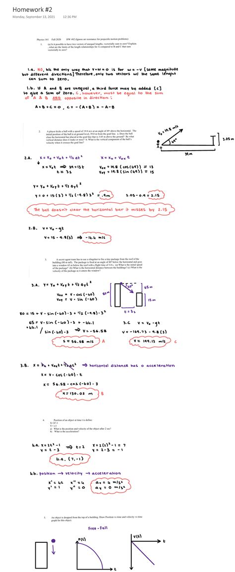 Homework 2 PHYS 161 PH 161 Homework 2 Monday September 13 2021