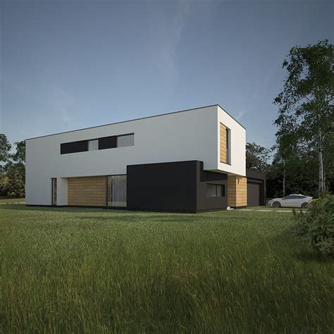 AP2 Architekci Projekt domu jednorodzinnego z płaskim dachem w okolicach Warszawy