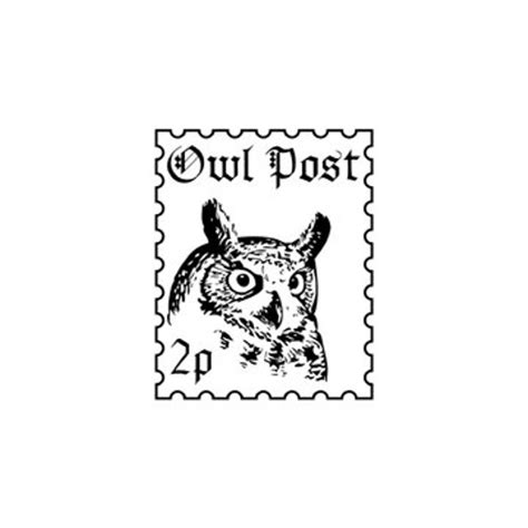 Harry Potter Owl Post Faux Postage Stamp Rubber Stamp