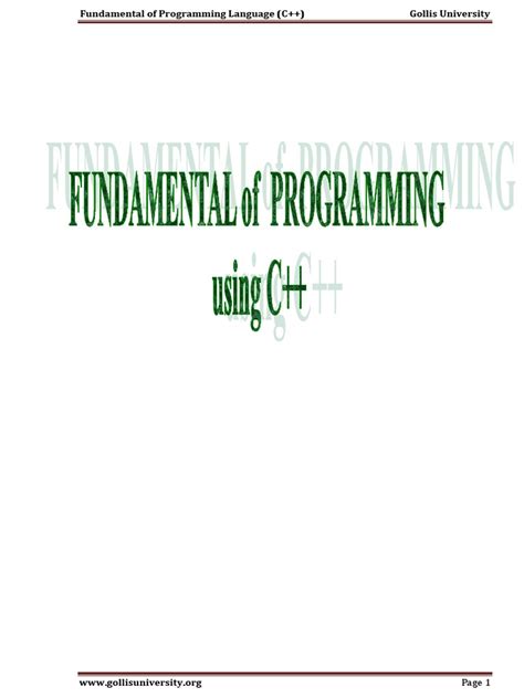 Fundamental Of Programming Language Using C Pdf Teaching Methods