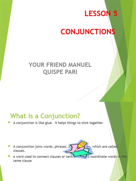 Lesson 5 Basic 3 Conjunctions Pdf Semantics Syntax