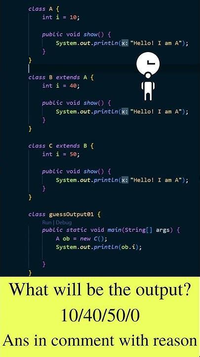 Guess The Output 🙂 In Java Java Inheritance Javaprogramming