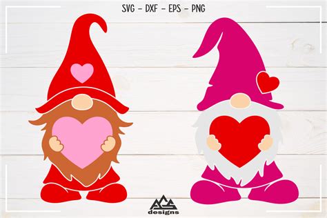 Gnome Valentine Love Heart Svg Design