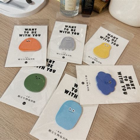 Taimi~ 糖豆生物便利貼韓國ins創意少女異形n次貼便簽貼紙可愛異形便利貼 蝦皮購物