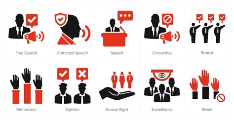 Premium Vector A Set Of 10 Freedom Of Speech Icons As Free Speech