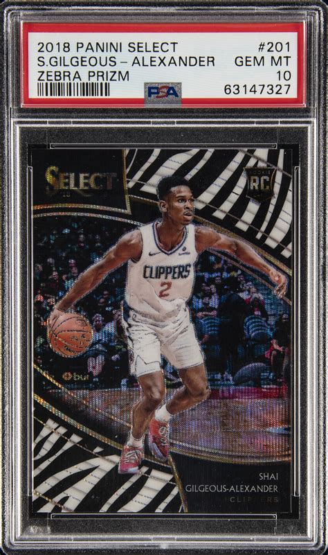 Shai Gilgeous Alexander 2018 Select 201 Courtside Zebra SSP Price
