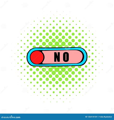 Toggle Switch In No Position Icon Comics Style Stock Illustration