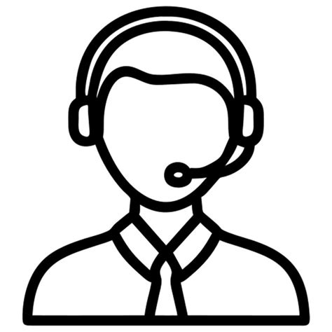 Contorno Del Icono De La Persona Del Centro De Llamadas Vector Premium