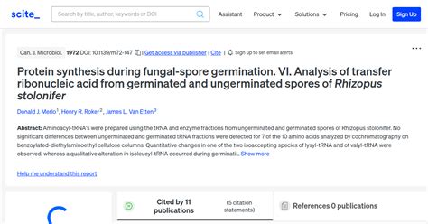 Protein Synthesis During Fungal Spore Germination Vi Analysis Of