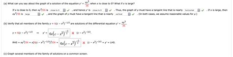 Solved A What Can You Say About The Graph Of A Solution Of