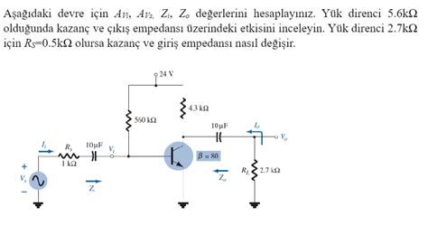 Solved Așağıdaki devre için A V i A V s Z i Chegg