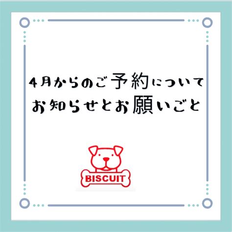🌟令和7年4月からのご予約についてお知らせとお願い🌟 ブログ 犬の美容室ビスケット