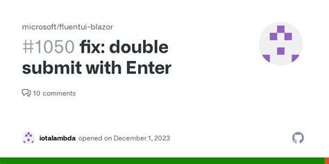 fix double submit with enter · issue 1050 · microsoft fluentui blazor