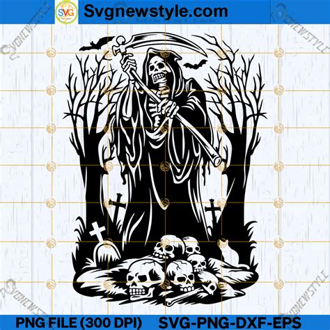 Grim Reaper Svg Death Reaper Svg Skeleton Reaper Svg Png