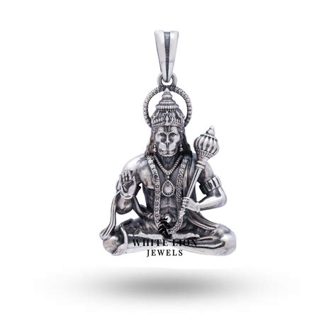 Hanuman Pendant 925 Sterling Silver Handcrafted Spiritual Jewelry