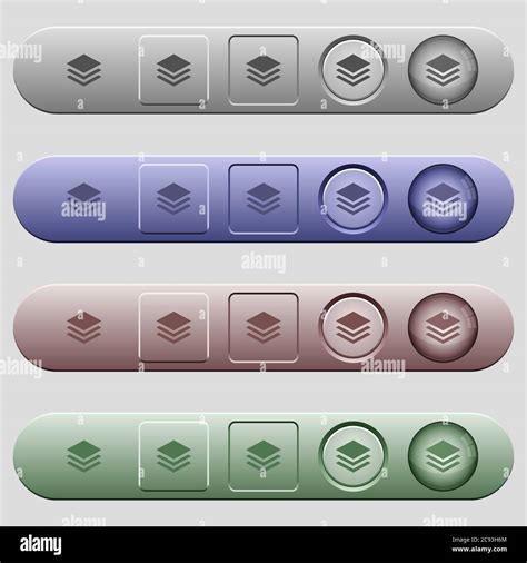 layers icons on rounded horizontal menu bars in different colors and