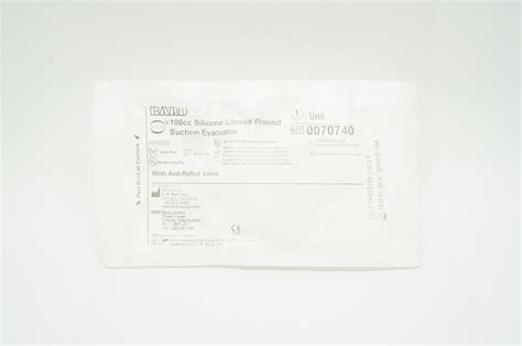 Bard 0070740 Davol 100cc Silicone Closed Wound Suction Evacuator