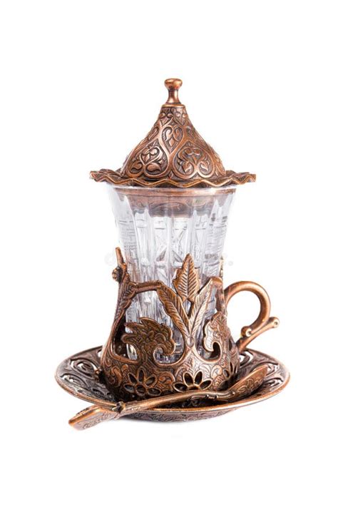 Turkish Tea Set Ottoman Teacup With Traditional Arabic Ornaments On