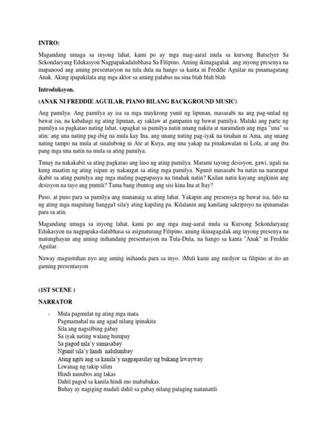 Tula Dula Script Anak Pdf