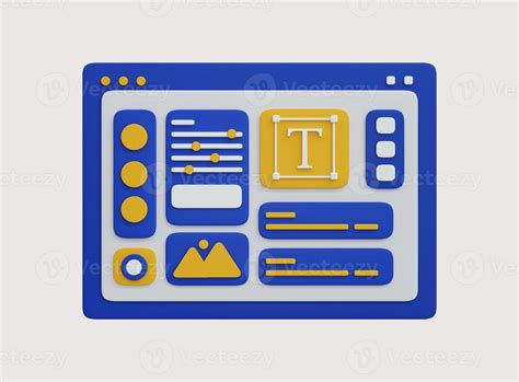 web ui ux design concept 3d web development and interface design seo